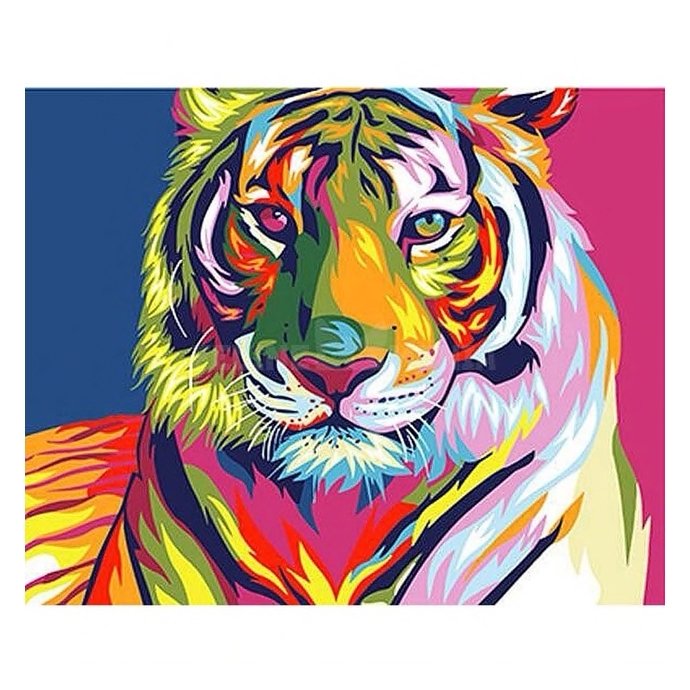 'Colourful Tiger' Paint By Numbers DIY Kit
